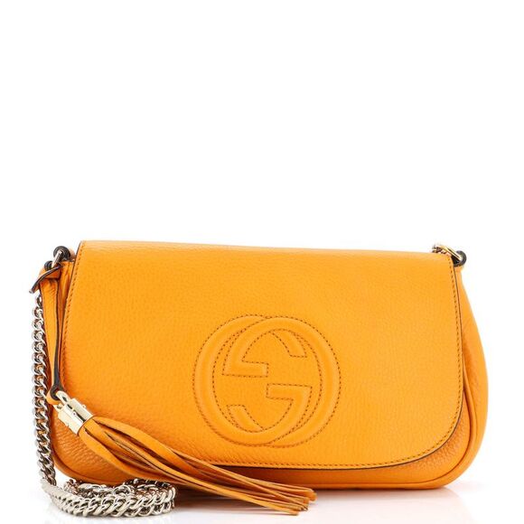 Gucci | Bags | Gucci Soho Chain Crossbody Bag Leather Medium Yellow ...